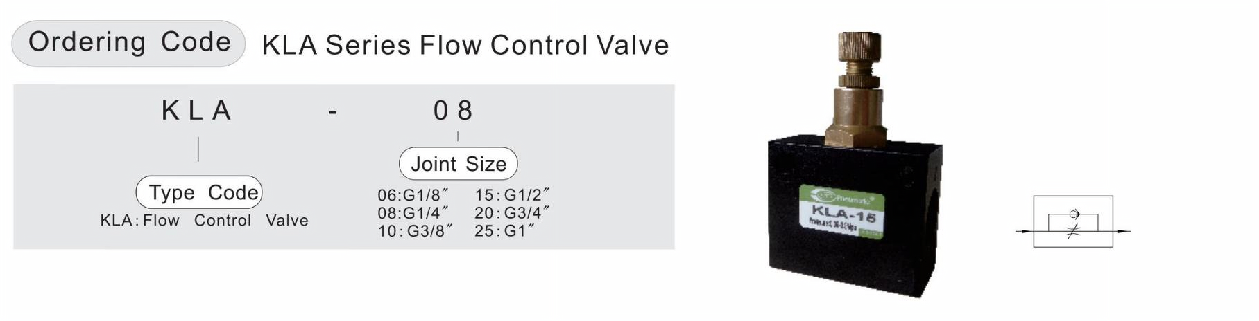 KLA Series Flow Control Valve - Buy air flow control valve, pneumatic ...