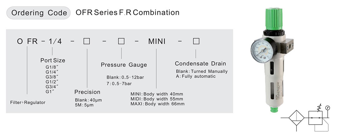 OFR Series Filter Regulator Combination - Buy pneumatic regulator, air ...