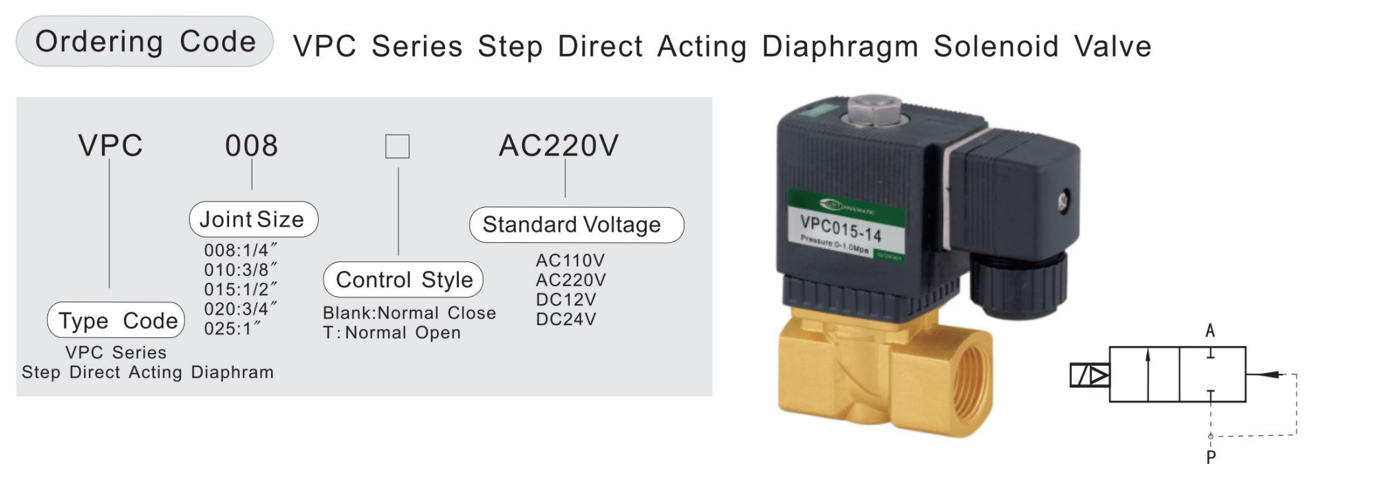 VPC Series Step Direct Acting Diaphragm Solenoid Valve - Buy valve ...