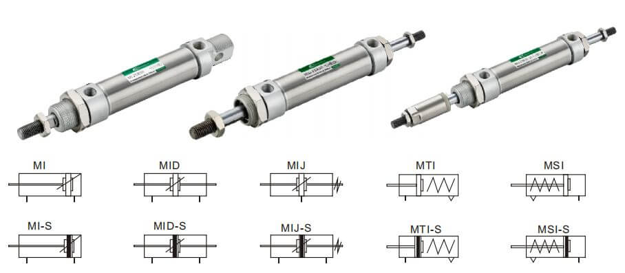 MI Series Stainless Steel Mini Cylinder European Standards Small Bore ...